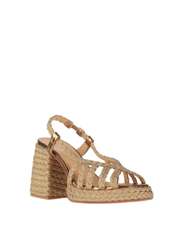 CastaÑer Metallic Textile Fiber Slingback Sandals