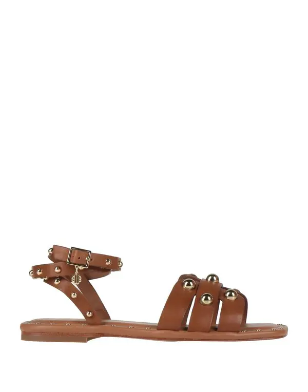 Maje Leather Studded Slingback Sandals