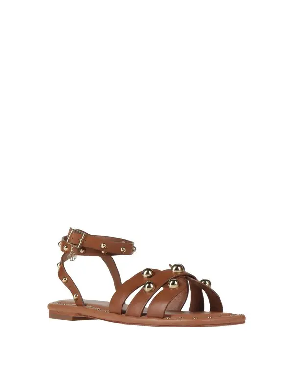 Maje Leather Studded Slingback Sandals