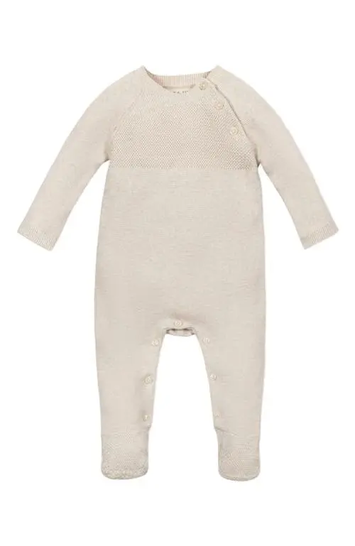 HOPE & HENRY Baby Organic Footed Sweater Romper - Light Oatmeal Heather