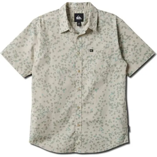 Quiksilver Cosmic Fields Classic Short Sleeve Button-up Shirt - Silver Birch