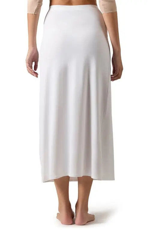 MEMOI Bonded Maxi Slip Skirt - White