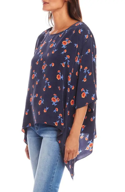 Karen Kane Floral Print Flare Hem Top