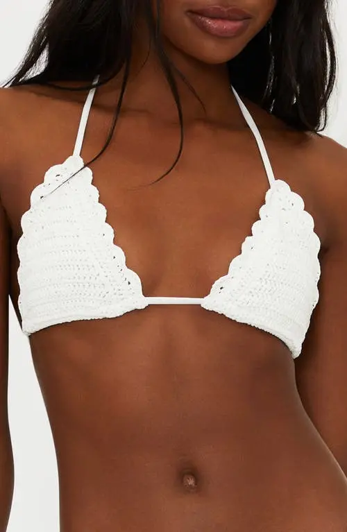 Beach Riot Winona Scalloped Bikini Top - White