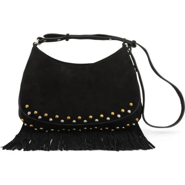 Jeffrey Campbell Lyrical Suede Crossbody Bag - Black Suede