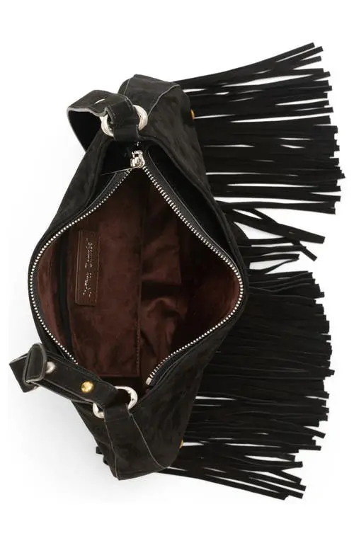 Jeffrey Campbell Lyrical Suede Crossbody Bag - Black Suede