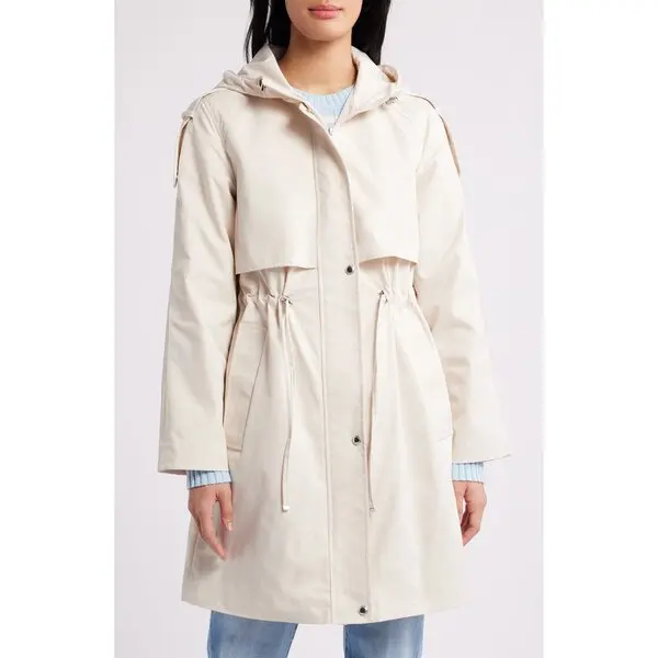 Sam Edelman Hooded Longline Jacket - Linen