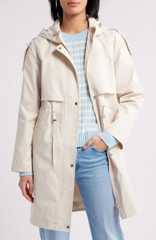 Sam Edelman Hooded Longline Jacket - Linen