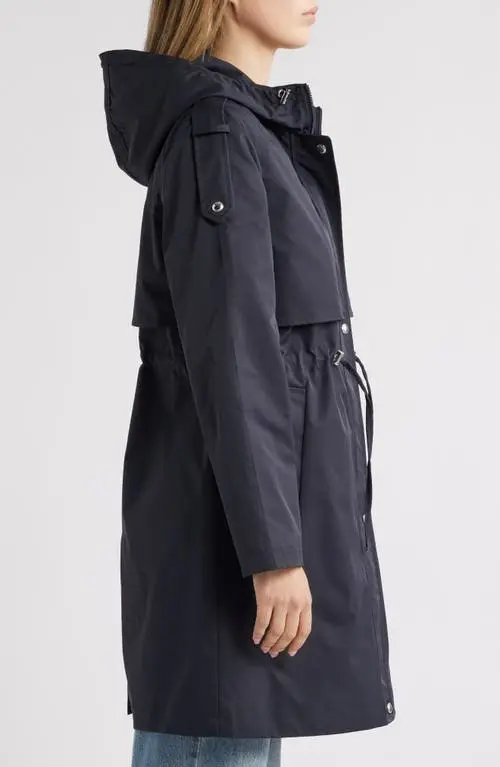 Sam Edelman Hooded Longline Jacket - Navy