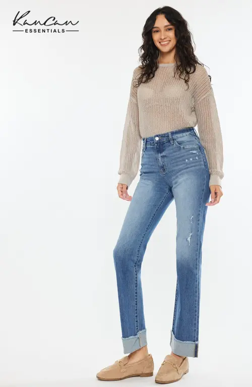KANCAN Trini Essentials High Rise Straight Denim Jeans