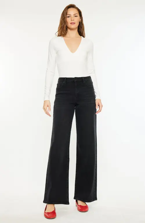 KANCAN Cora High Rise Wide Leg Jeans - Black