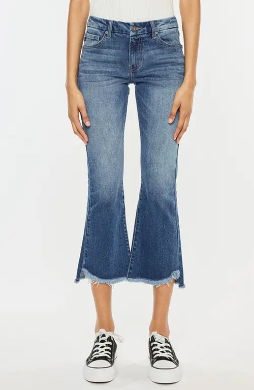 KANCAN Aida Mid-rise Cropped Flare Jeans - Medium Wash