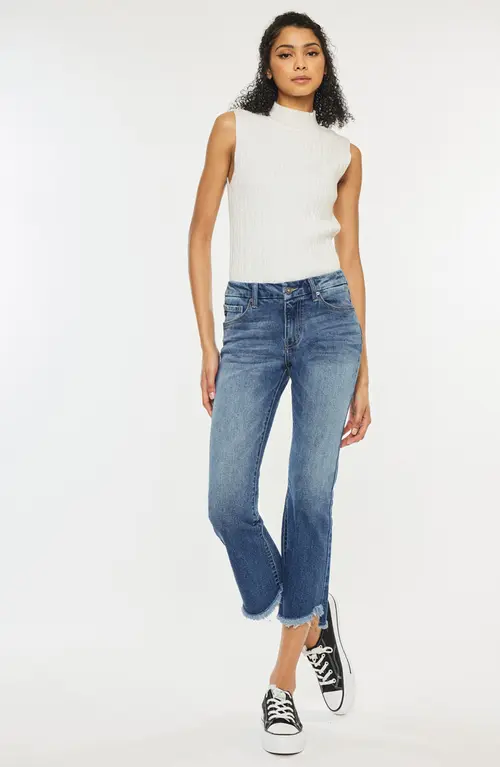 KANCAN Aida Mid-rise Cropped Flare Jeans