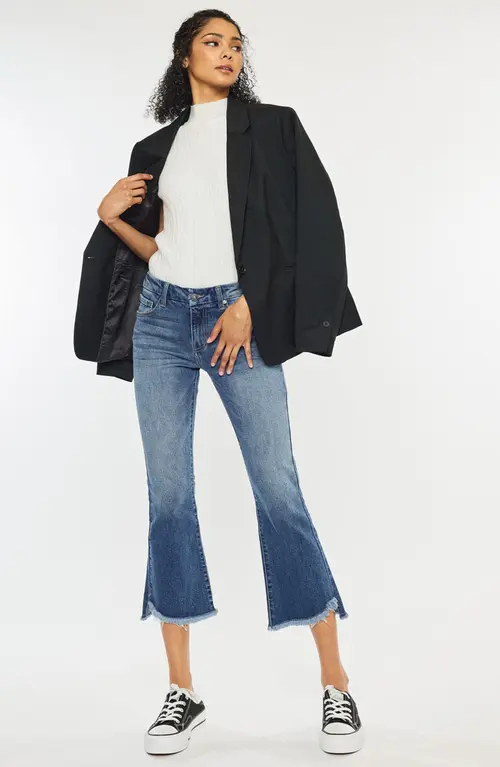 KANCAN Aida Mid-rise Cropped Flare Jeans