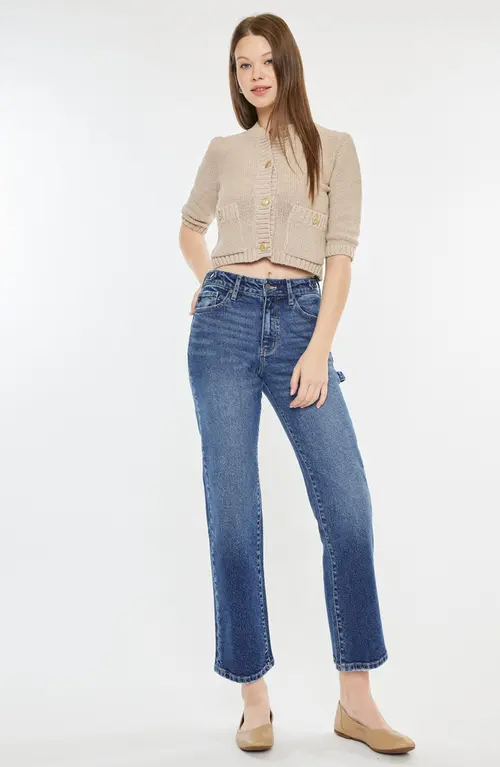KANCAN Ashley High Rise Straight Leg Jeans - Medium Wash