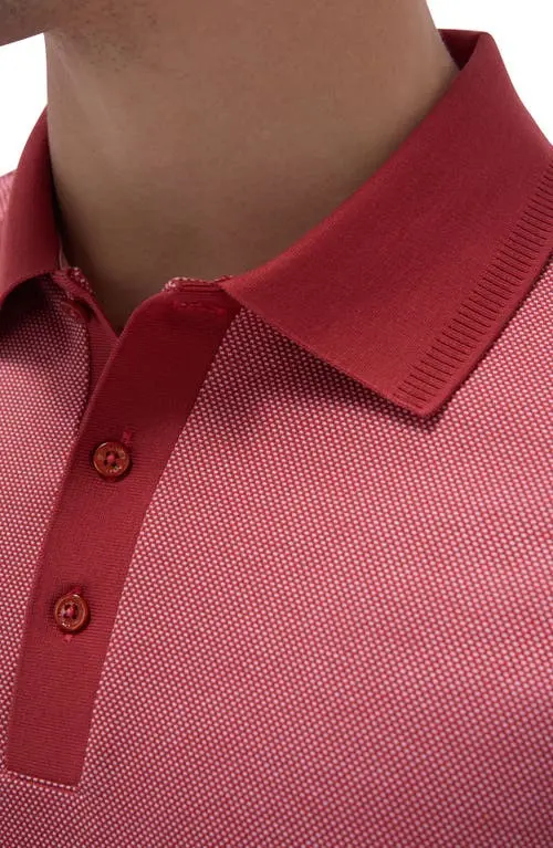 Bugatchi Tipped Cotton Piqué Polo - Brick