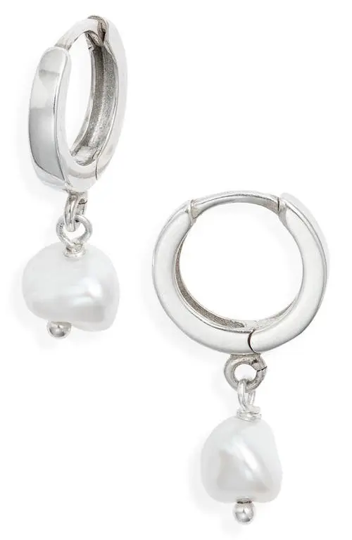 CHILD OF WILD Josefine Freshwater Pearl Hoop Earrings - Silver