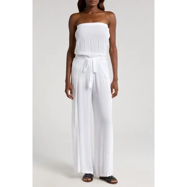 Elan Strapless Jumpsuit - White
