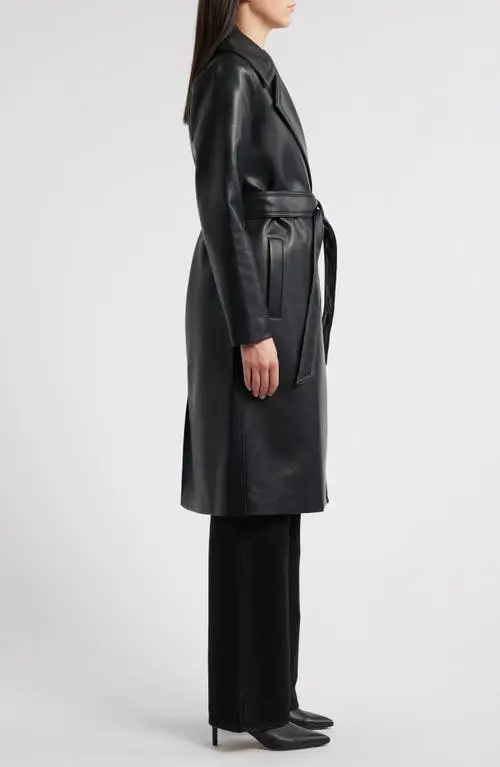 Michael Kors Long Faux Leather Trench Coat