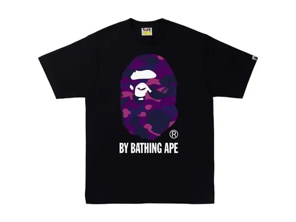 A BATHING APE Camo Tee Shirt - Black/purple