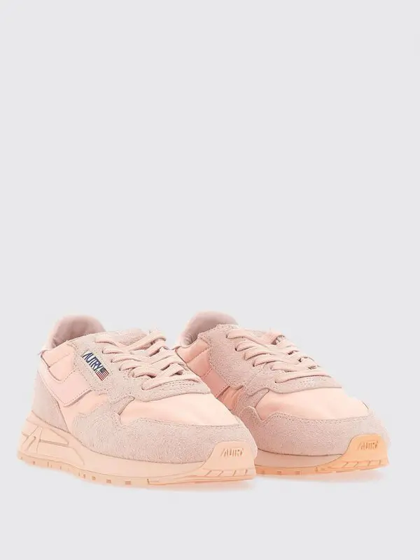 AUTRY Reelwind Nylon And Suede Lace-up Sneakers With Serrated Sole - Pink