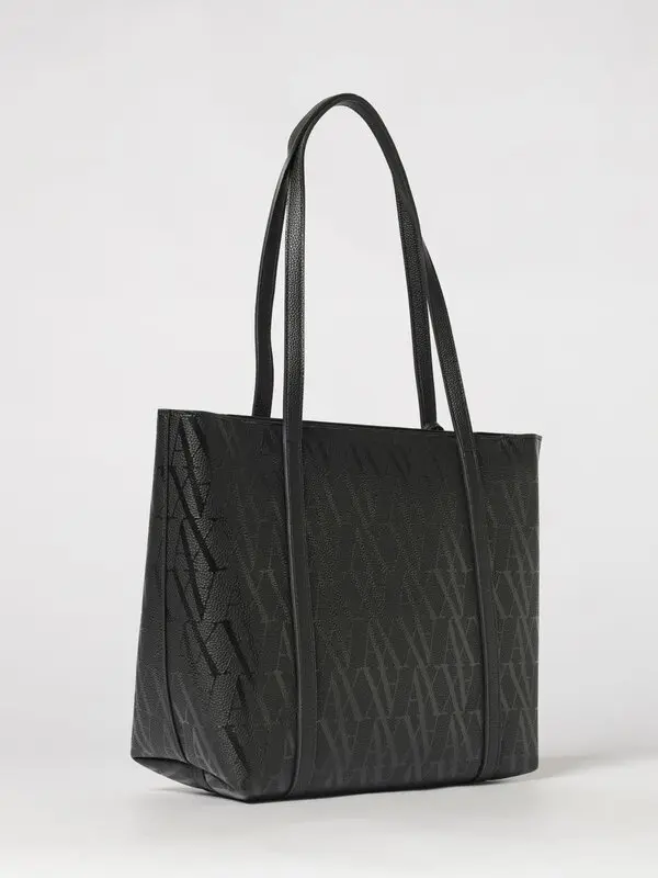 Armani Exchange Monogram Shopper Tote - Black