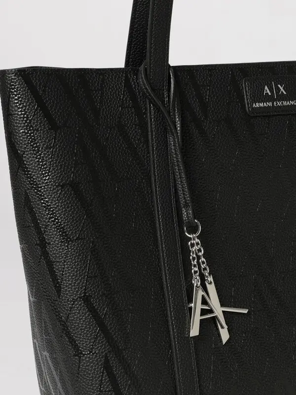 Armani Exchange Monogram Shopper Tote - Black