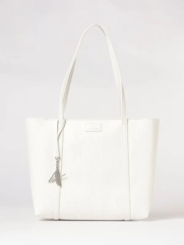 Armani Exchange Monogram Shopper Tote - White