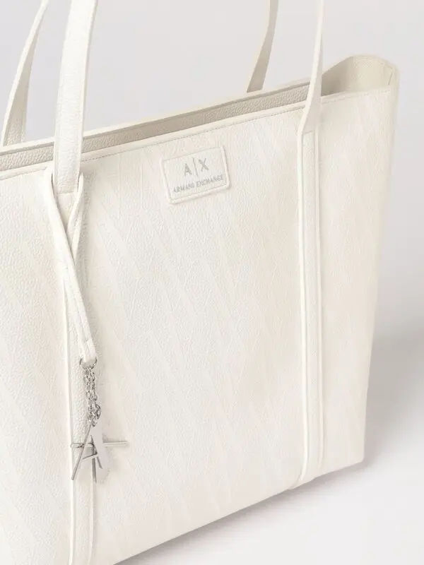 Armani Exchange Monogram Shopper Tote - White