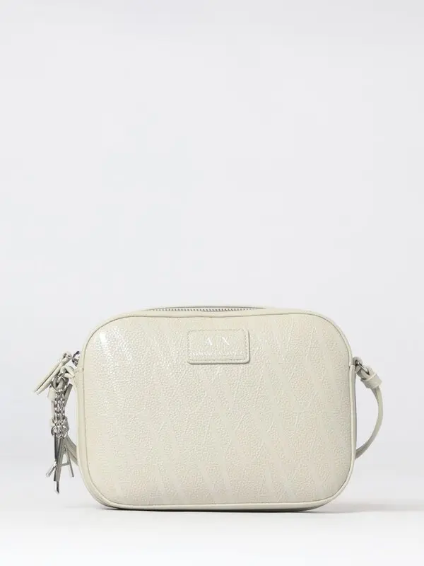 Armani Exchange Textured Monogram Crossbody Bag - Sand
