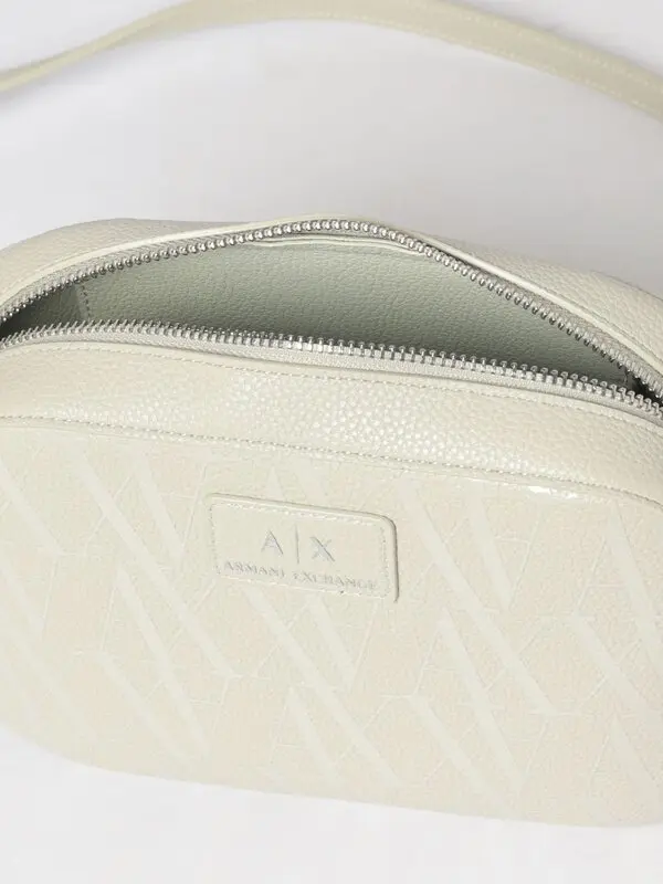 Armani Exchange Textured Monogram Crossbody Bag - Sand