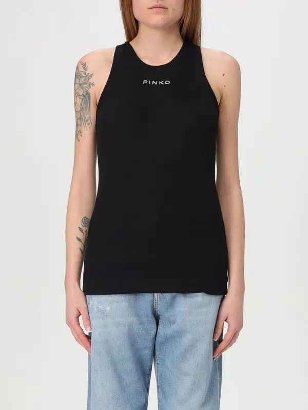 Pinko Ribbed Tank Top - Black