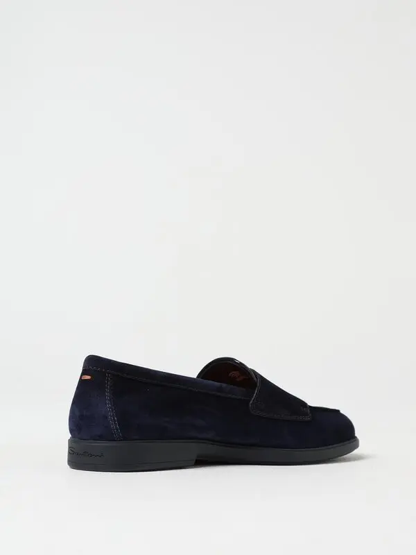Santoni Suede Monk Strap Loafers - Blue