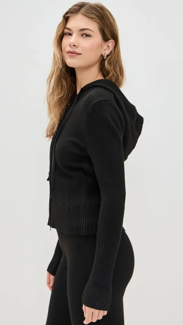 Honeydew Intimates Spice It Up Knit Zip-up Hoodie - Black