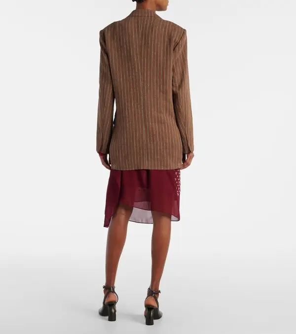 Dries Van Noten Striped Linen-blend Blazer