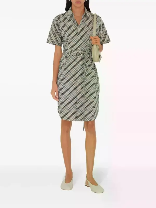 Burberry Check Cotton Shirt Dress - Neutrals