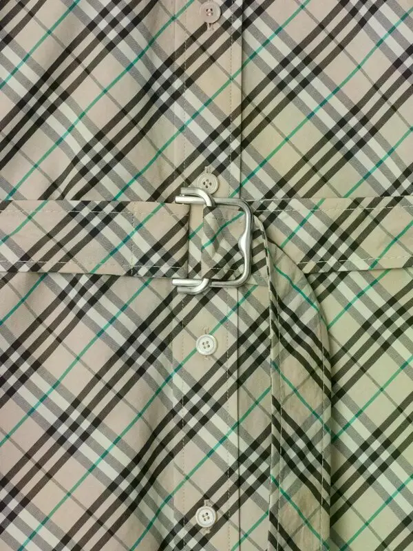 Burberry Check Cotton Shirt Dress - Neutrals