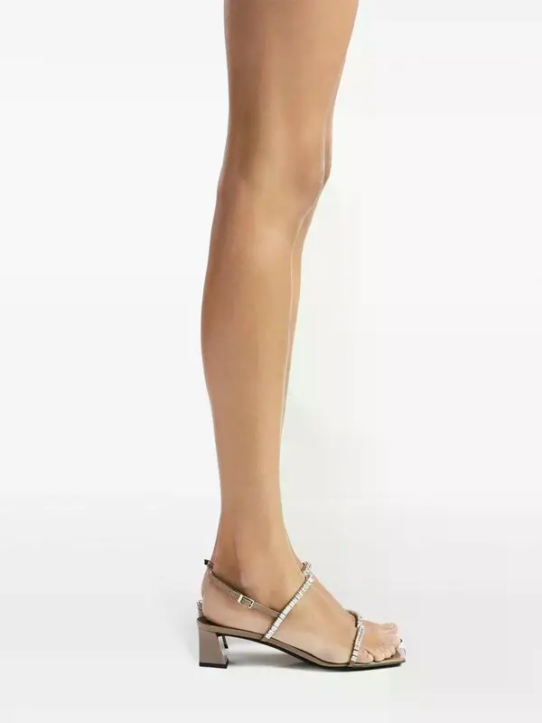 GIUSEPPE ZANOTTI Valentiine Crystal Slingback Sandals - Grey