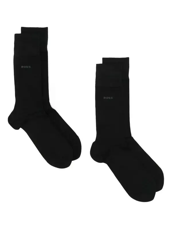 BOSS Intarsia-knit Logo Socks