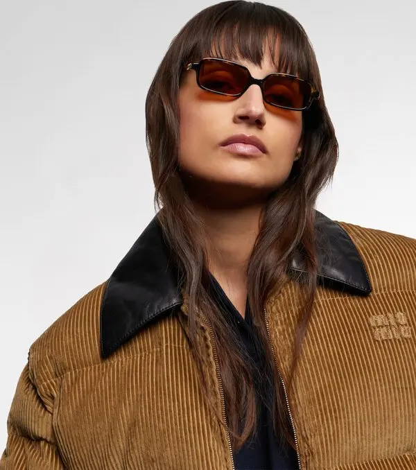 Miu Miu Miu Regard Rectangular Sunglasses - Brown