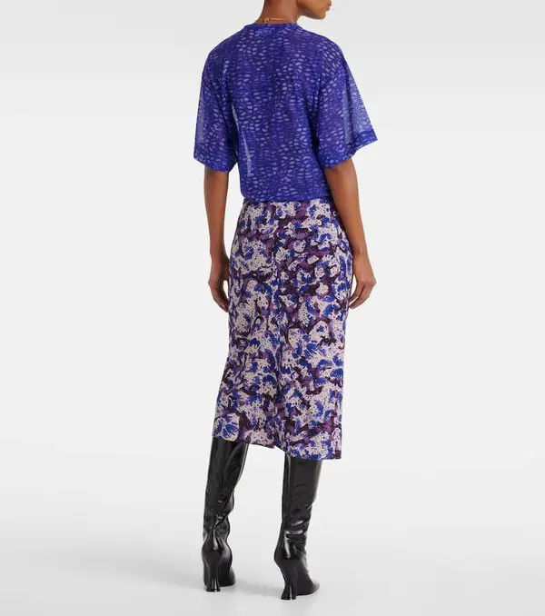 Dries Van Noten Floral Pencil Skirt - Purple