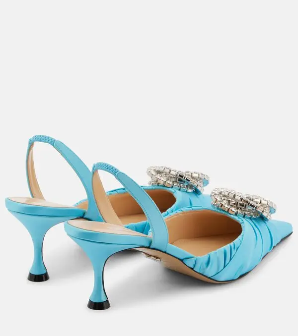 Mach & Mach Galaxy 65 Satin Slingback Pumps - Blue