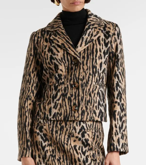 Rixo Leila Leopard-print Jacket - Brown