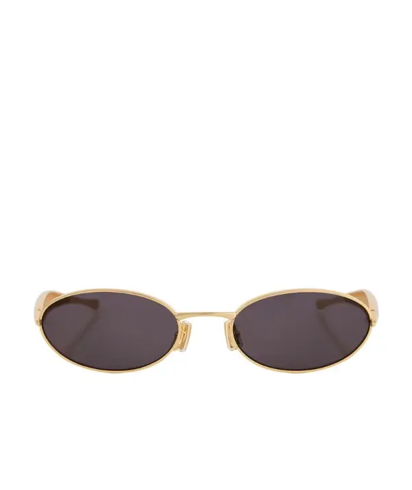 Bottega Veneta Sardine Oval Sunglasses - Gold