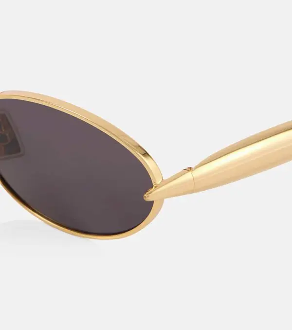 Bottega Veneta Sardine Oval Sunglasses - Gold