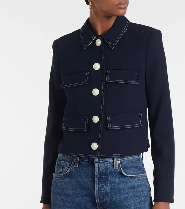 Veronica Beard Constantine Cropped Jacket - Blue