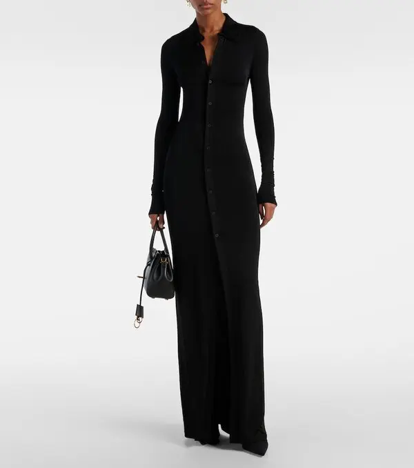 Balenciaga Jersey Maxi Dress - Black