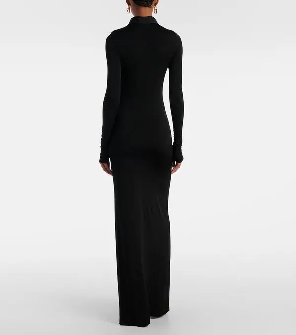 Balenciaga Jersey Maxi Dress - Black