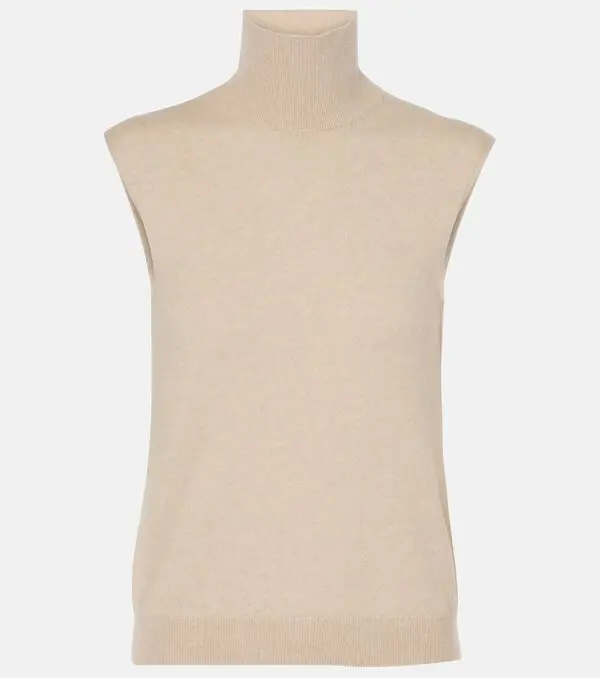 Loro Piana Cashmere Turtleneck Top - Beige