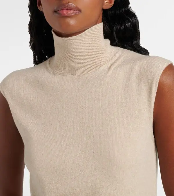 Loro Piana Cashmere Turtleneck Top - Beige